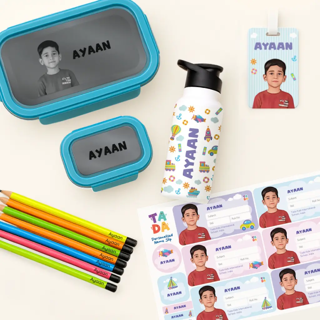 Tada Back to School Combo – Personalised Lunch Box, Bottle & Name ...